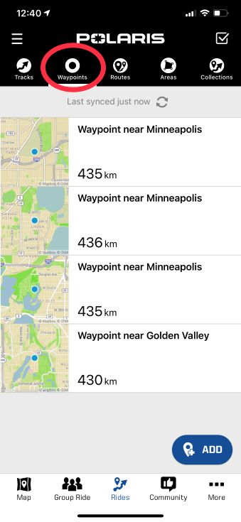 Waypoints on the Polaris App | Polaris ACE